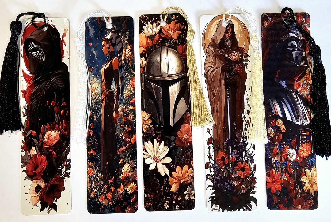 Star Wars Galaxy Metal Bookmarks W Tassel and Bead – Kylo Ren, Ahsoka ...