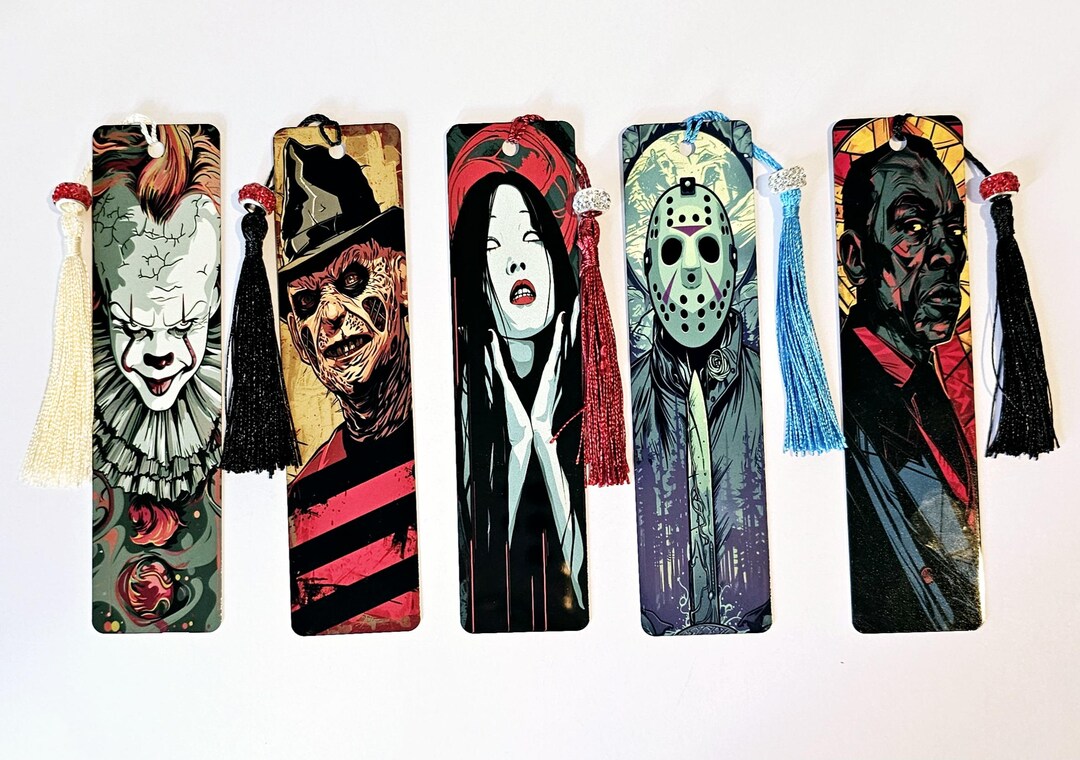 Horror Villain Metal Bookmarks With Tassel & Bead Collectible Set ...