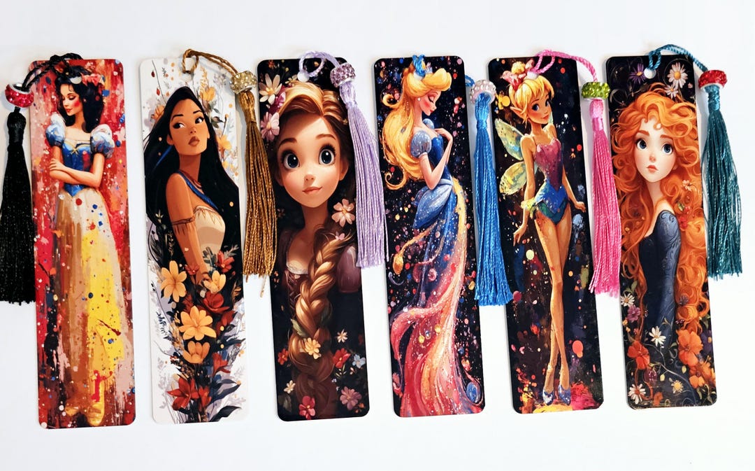 Disney Princess Bookmarks 1.5x6" – With Tassels & Beads | Fairy Tale ...