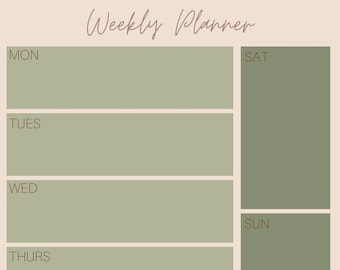 Printable Boho Weekly Planner - Etsy