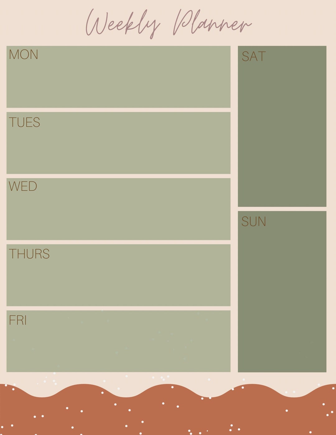 Boho Weekly Planner - Etsy