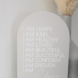 Personalised Affirmations Sign Kids Affirmations Positive Affirmations Plaque Acrylic Sign ...