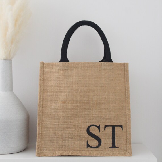 Personalised Jute Bag With Initials Bag for Life Shopping - Etsy