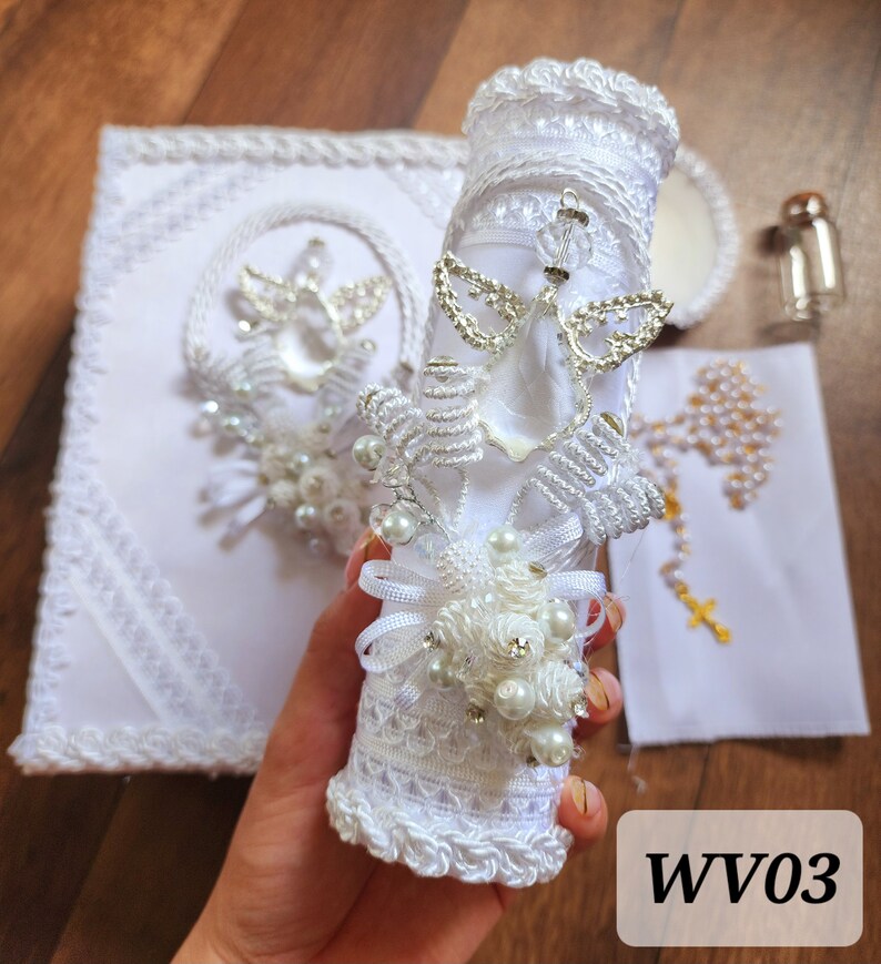 Vela De Bautizo , Vela De Bautizo, Baptism Candle Set Girl Boy , Wooden ...