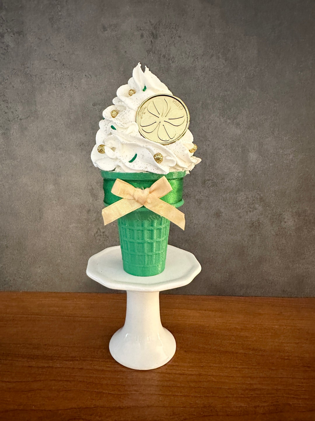 St. Patricks Day Ice Cream Cone Decor, Faux Whipped Topper, Fake Bake ...