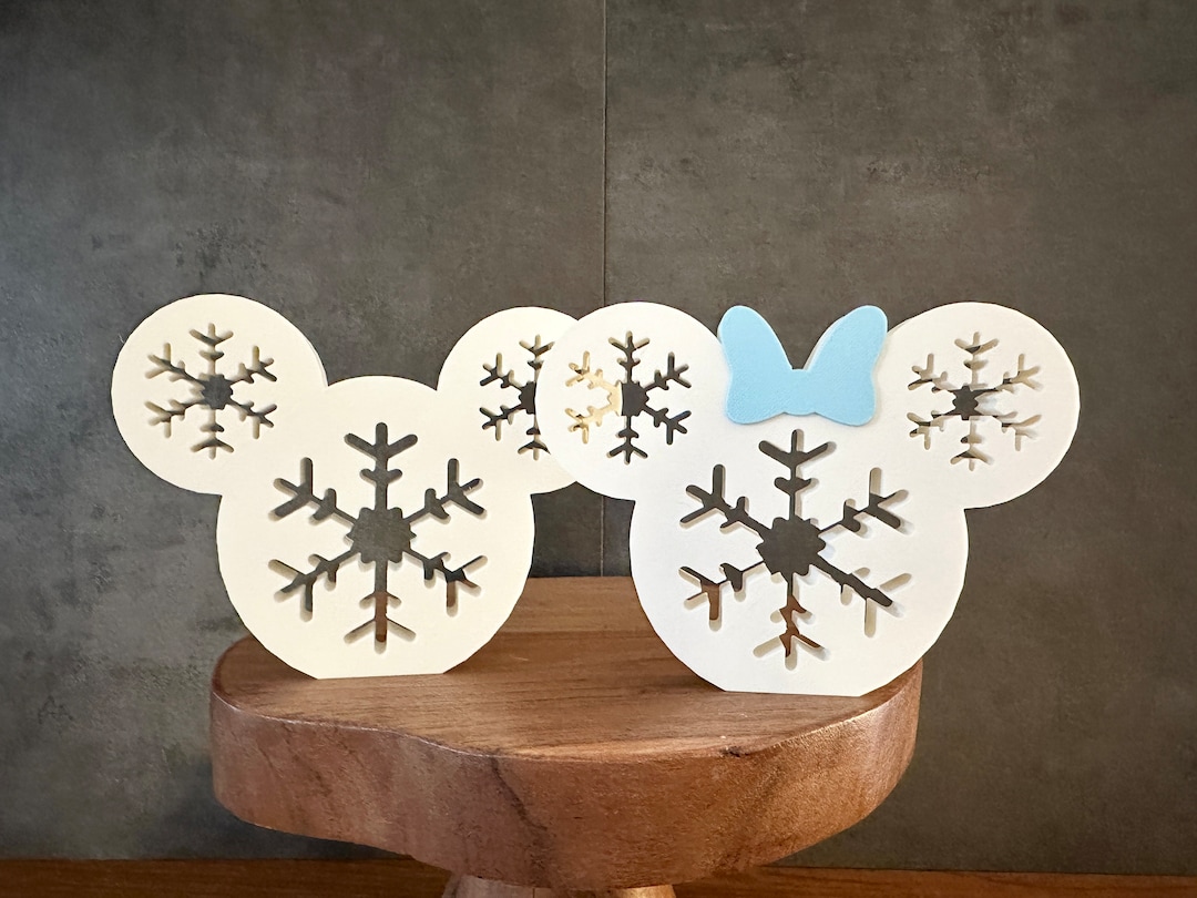 Mickey Mouse Snowflake 3D Printed, Mickey Christmas Gift, Mouse ...