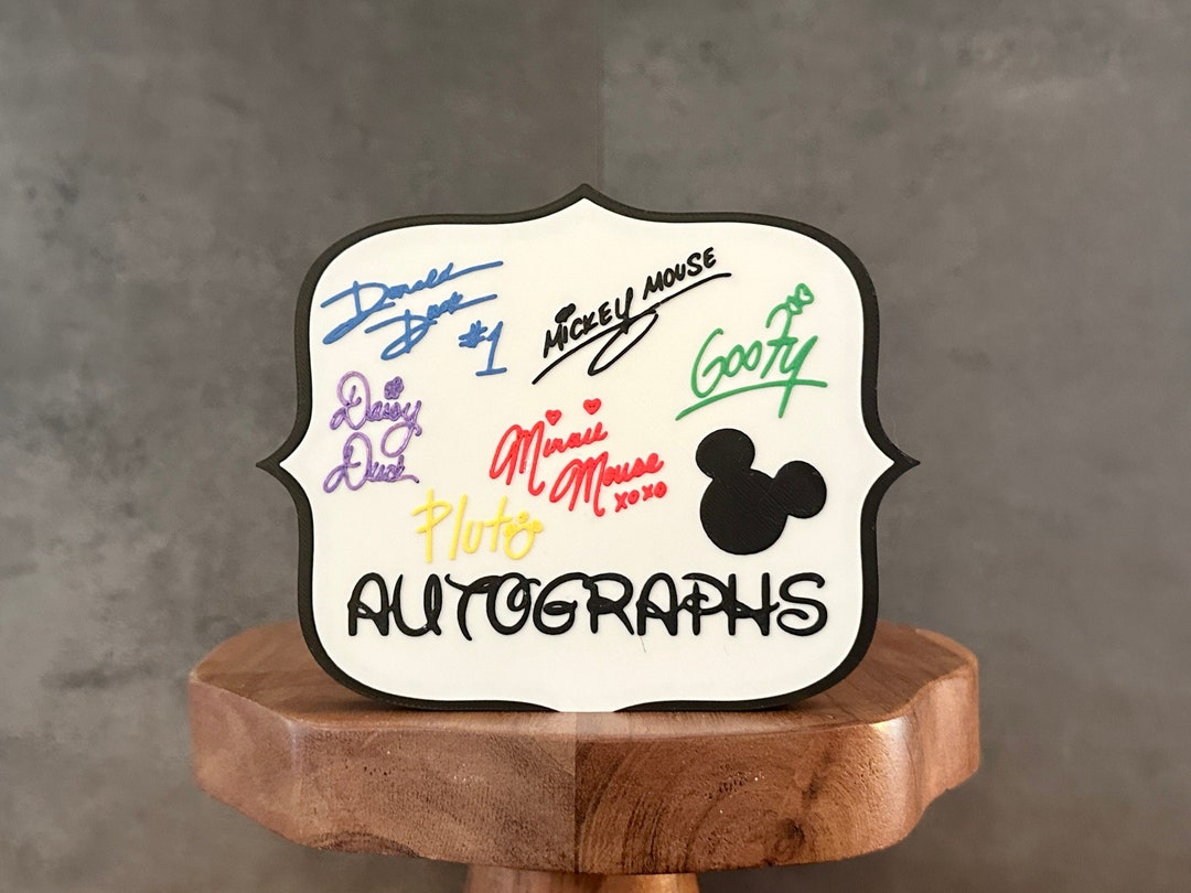 Mickey Autograph, Minnie Autograph, Mickey, 3D Print, Tiered Tray Decor ...