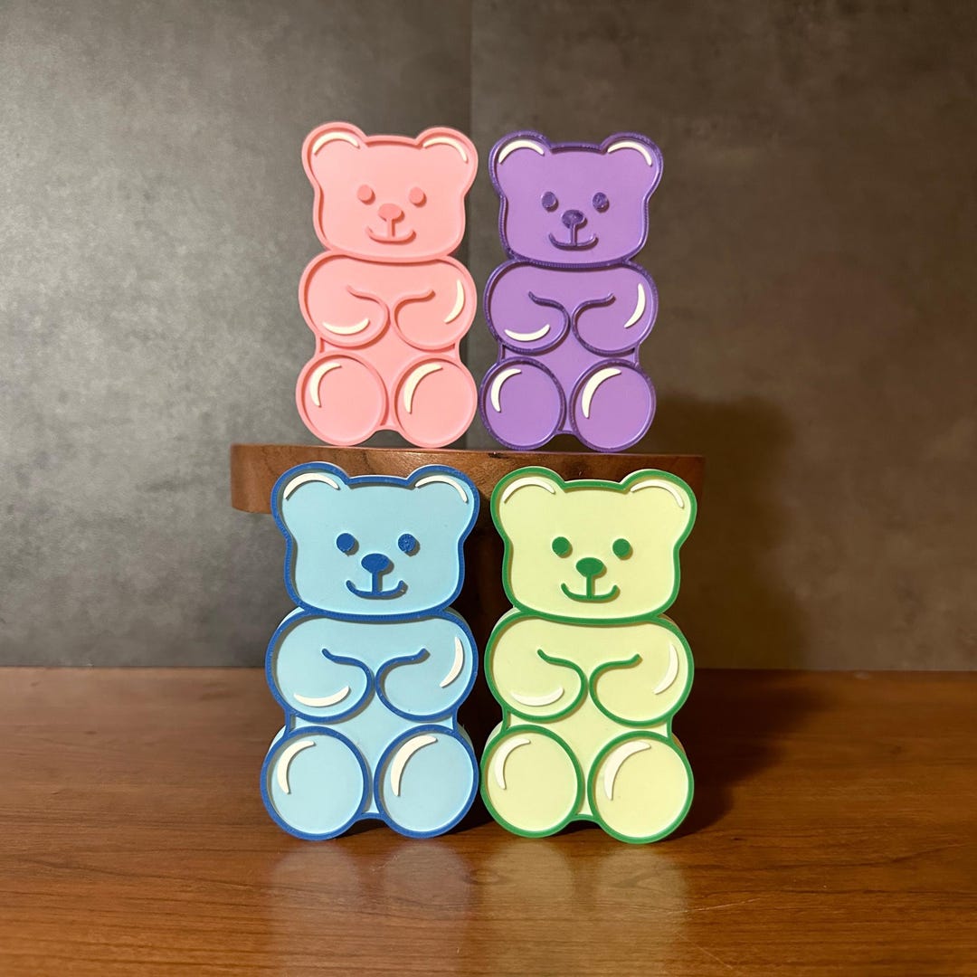 Gummy Bear Decor, 3D Print, Tiered Tray Decor, Gummy Bear Art, Gift for ...