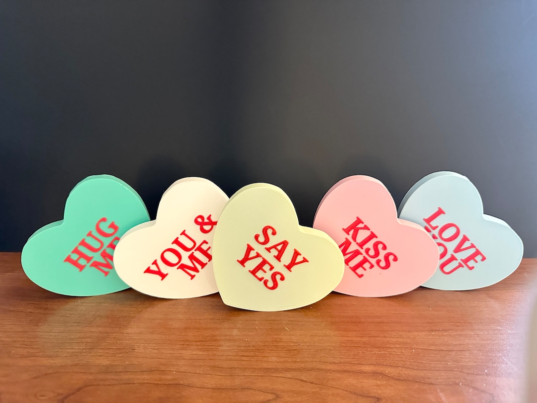 Valentines Conversation Heart, 3D Print, Valentines Decor, Valentines ...