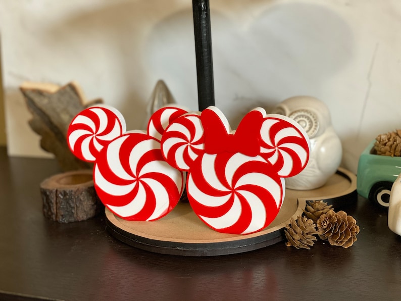Mickey Mouse Peppermint 3D Print Minnie Peppermint Mickey - Etsy