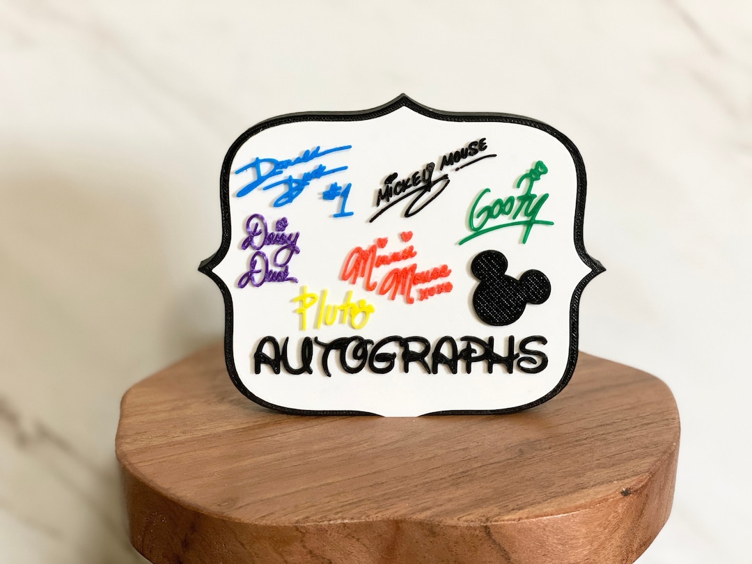 Mickey Autograph, Minnie Autograph, Mickey, 3D Print, Tiered Tray Decor ...