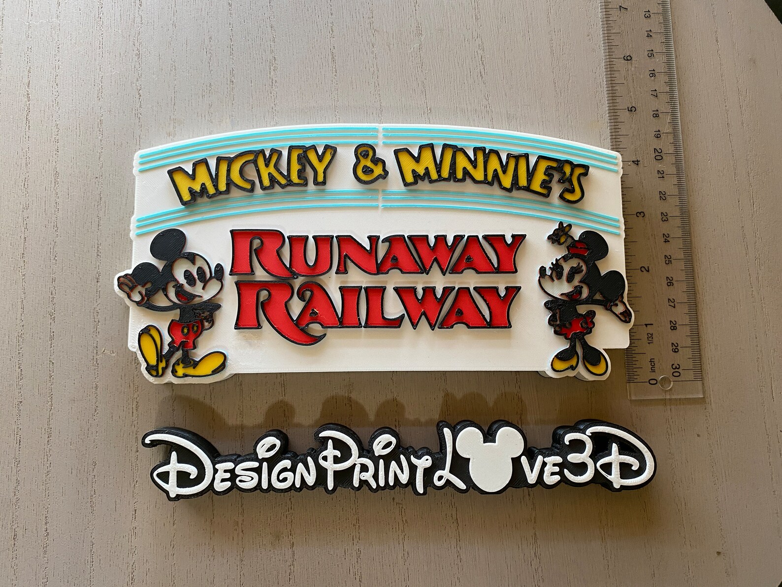 Mickey Minnie 3D Print, Railway Decor, Tiered Tray Decor, Mickey Mouse ...