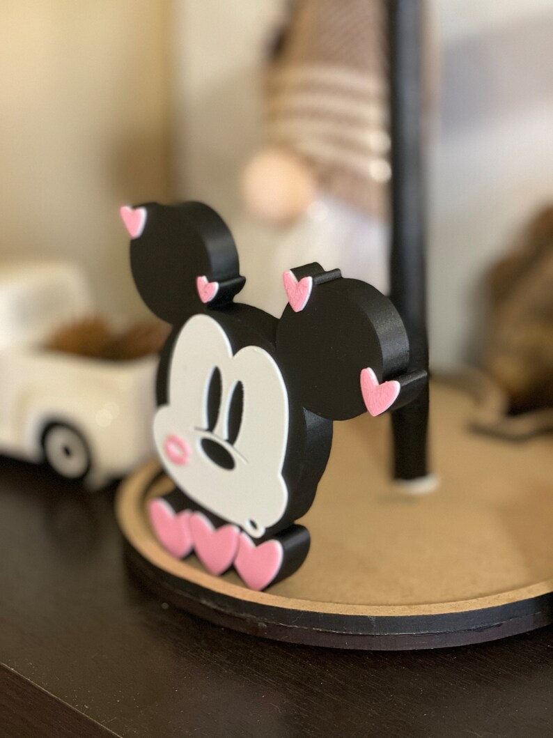 Mickey Kiss on the Cheek, Mickey Minnie Love, Tiered Tray Decor, Mickey ...