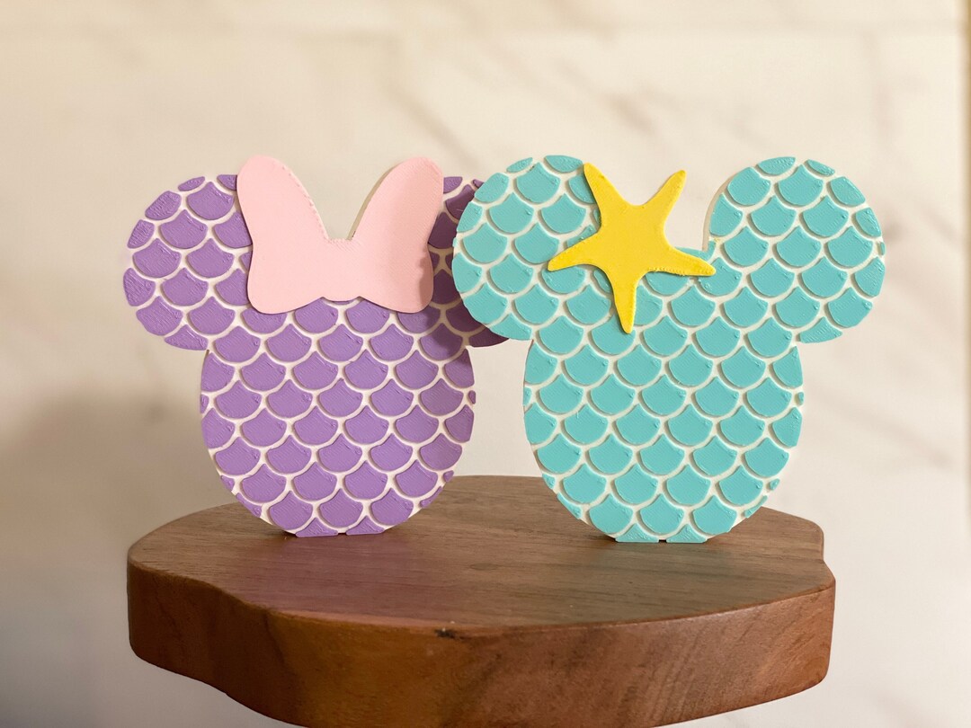 Mickey Minnie Mermaid 3D Printed, Minnie Mermaid, Mickey Tiered Tray ...