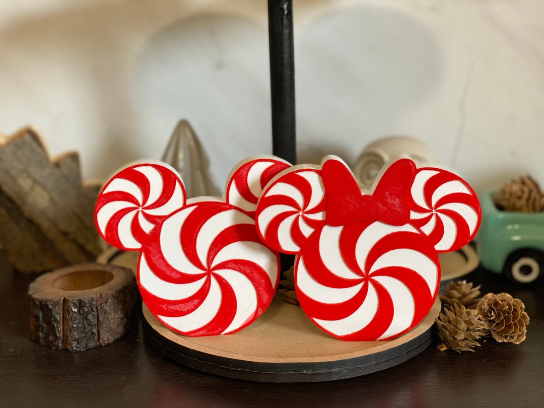 Mickey Mouse Peppermint 3D Print Minnie Peppermint Mickey - Etsy