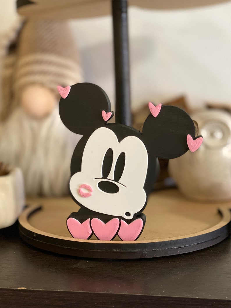 Mickey Kiss on the Cheek, Mickey Minnie Love, Tiered Tray Decor, Mickey ...