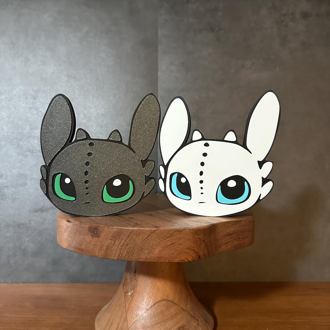 Toothless 3d Printed Decor, Night Fury Light Fury Decoration 3d Printed ...
