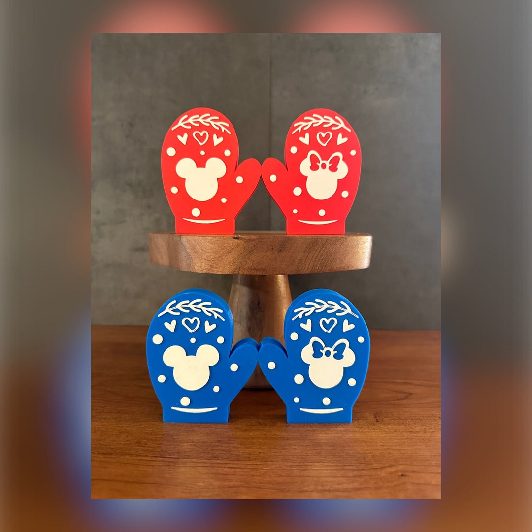 Mickey Minnie Mittens 3D Print, Christmas Gift, Mouse Decoration ...