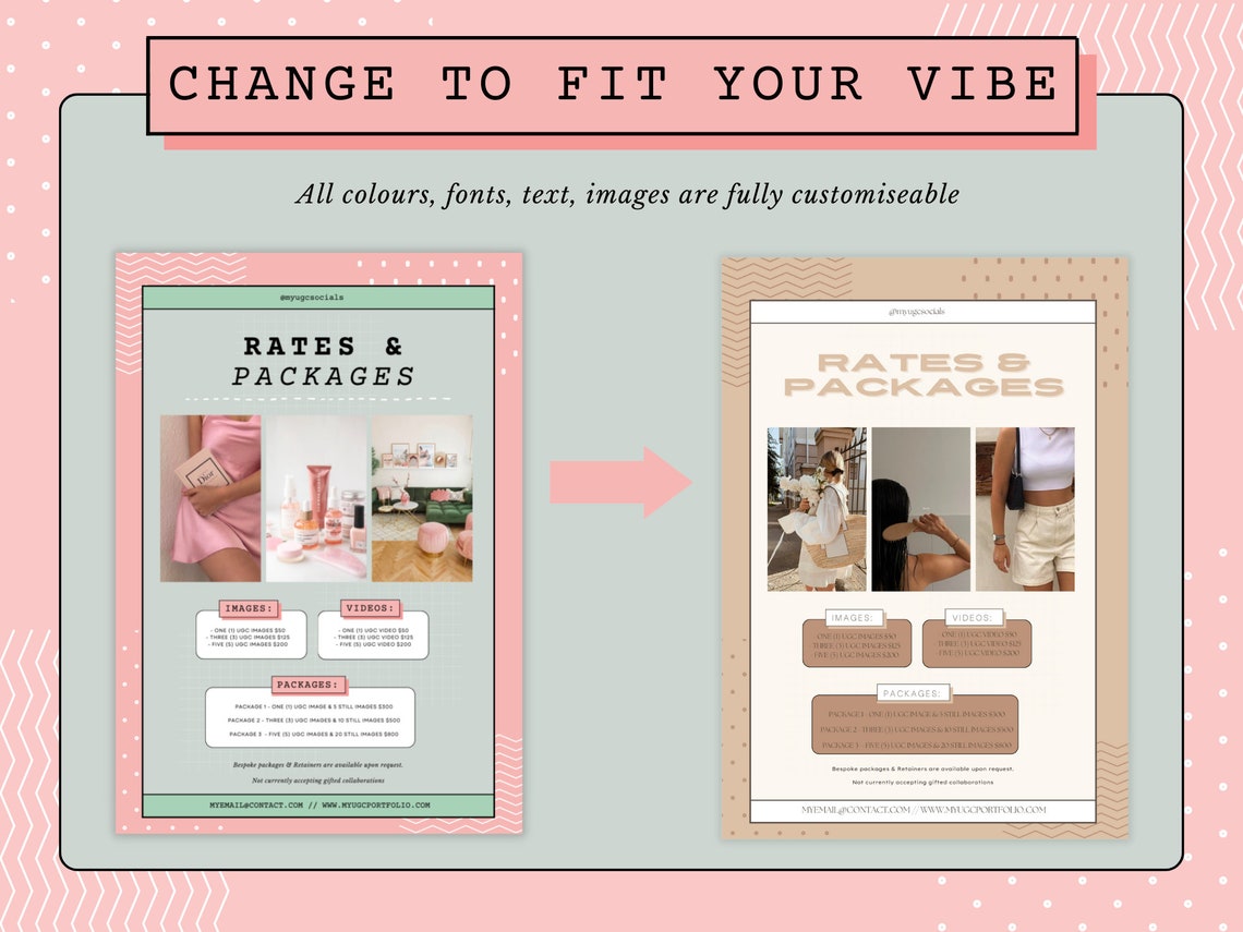 UGC Creator Media Kit // Modern Pixel Cute Girly Pink // Canva ...