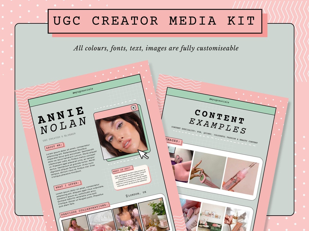 UGC Creator Media Kit // Modern Pixel Cute Girly Pink // Canva ...