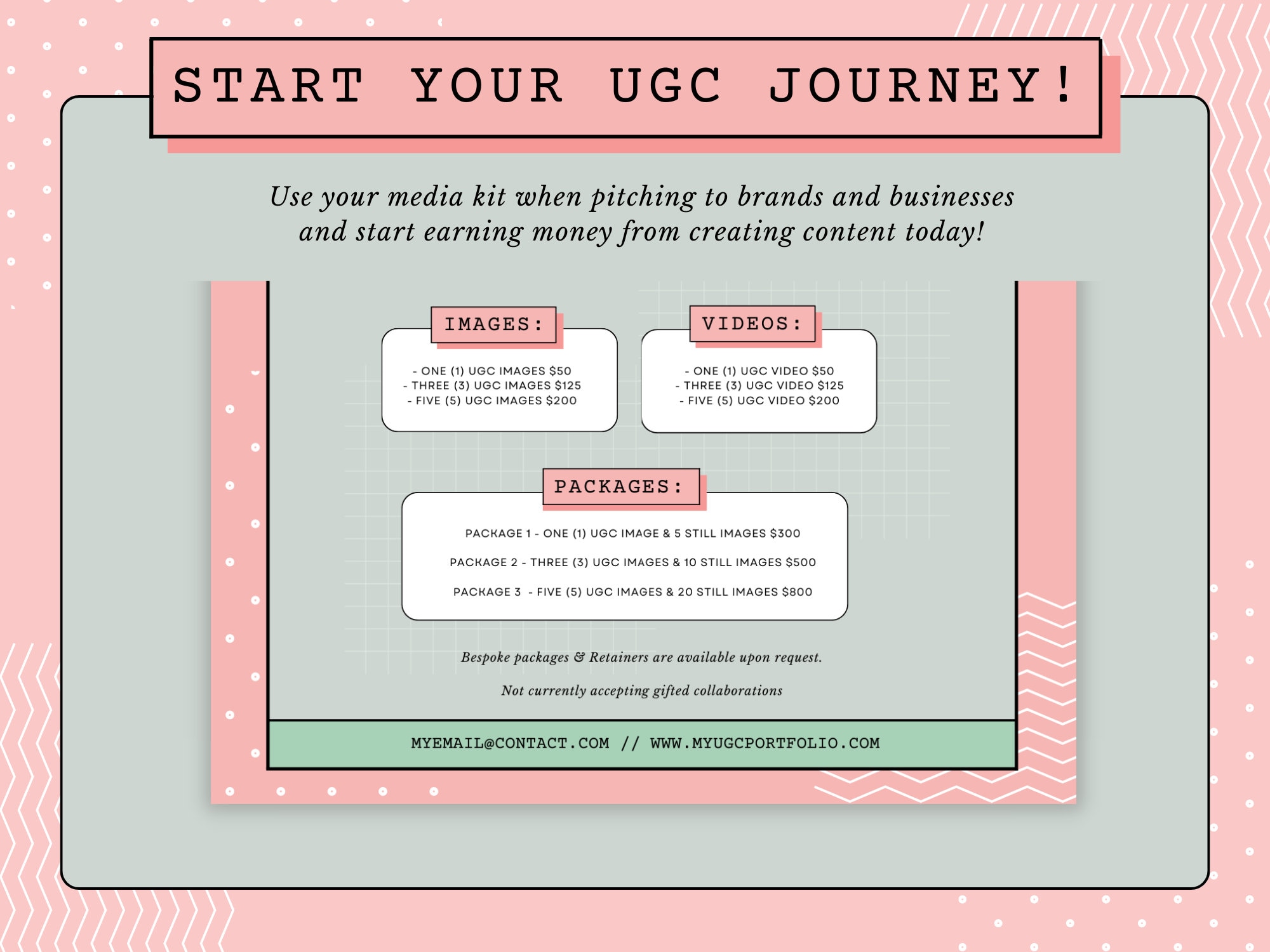UGC Creator Media Kit // Modern Pixel Cute Girly Pink // Canva ...