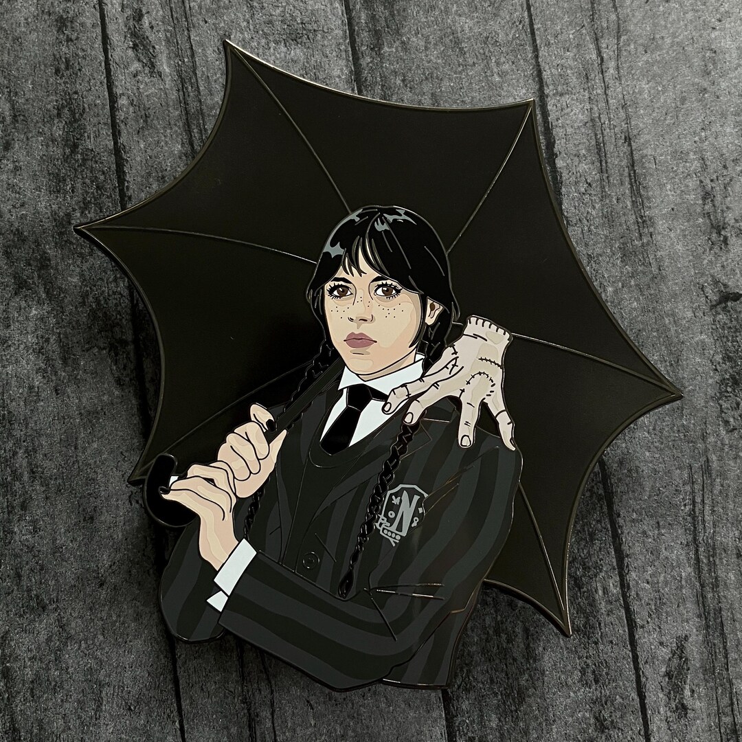 Wednesday Addams Jenna Ortega Enamel Pin Screenprint Translucent Effect ...