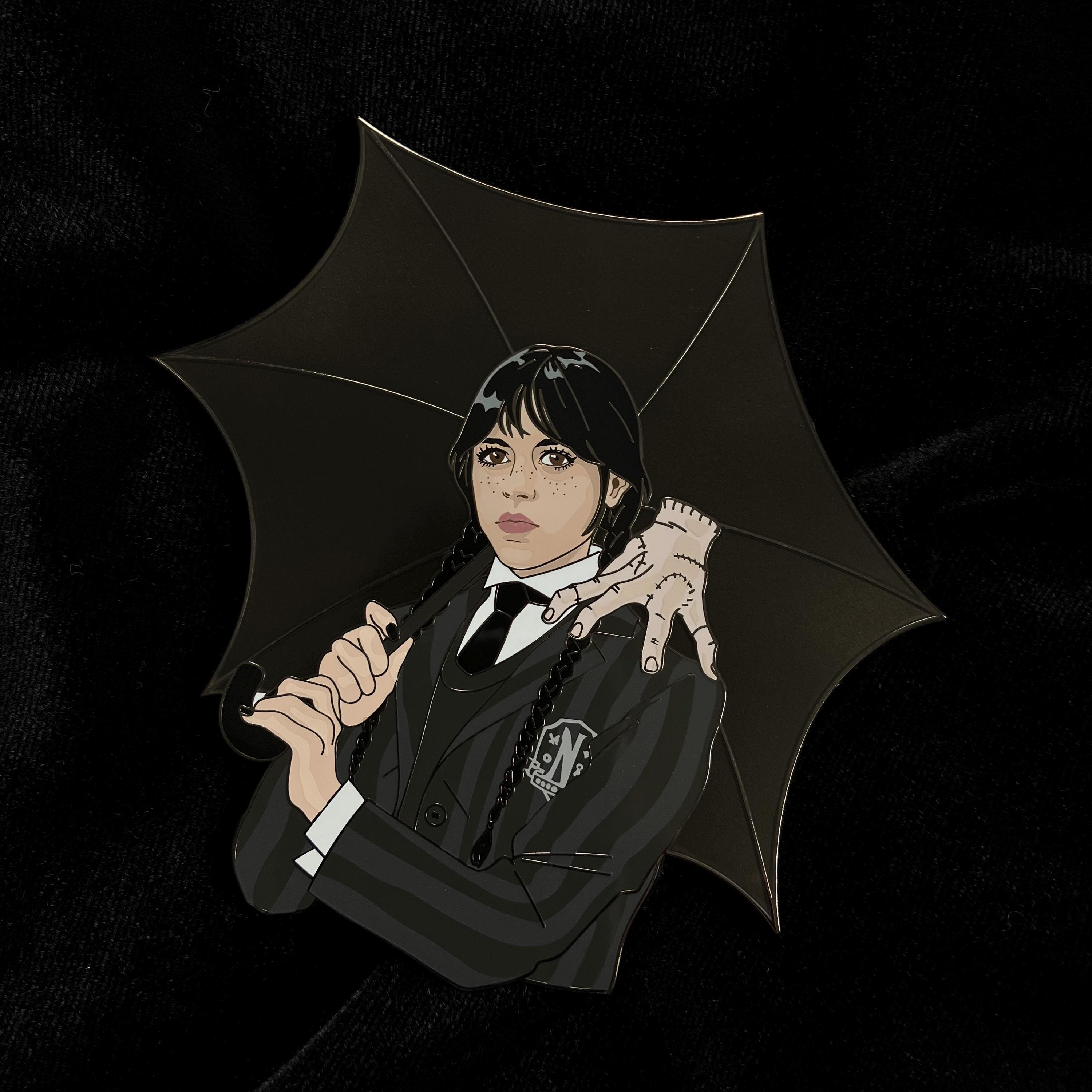 Wednesday Addams Jenna Ortega Enamel Pin Screenprint Translucent Effect ...