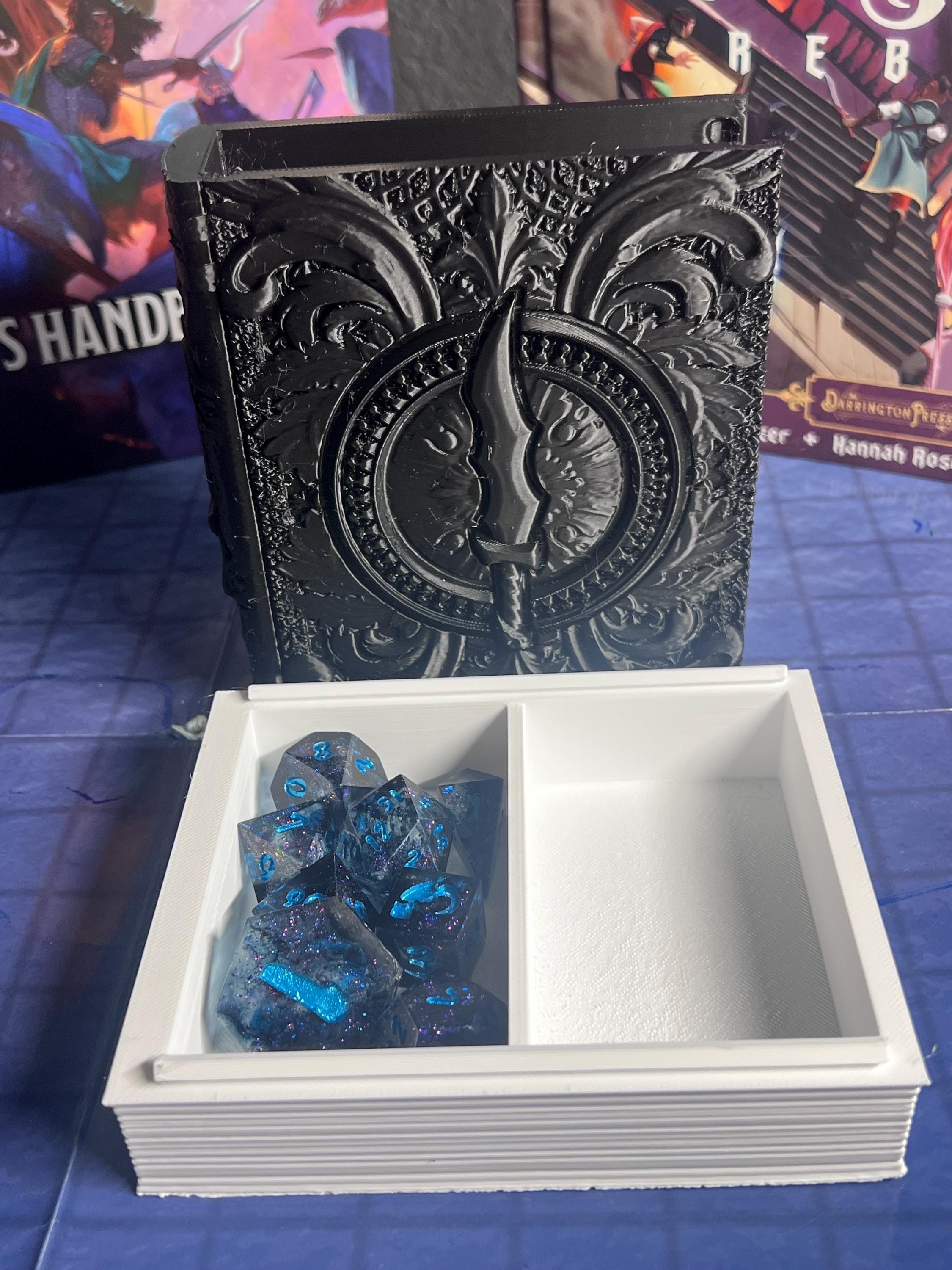 Rogue’s Tome Dice Box | Gothic Dagger Spellbook Storage | Dnd Dice ...