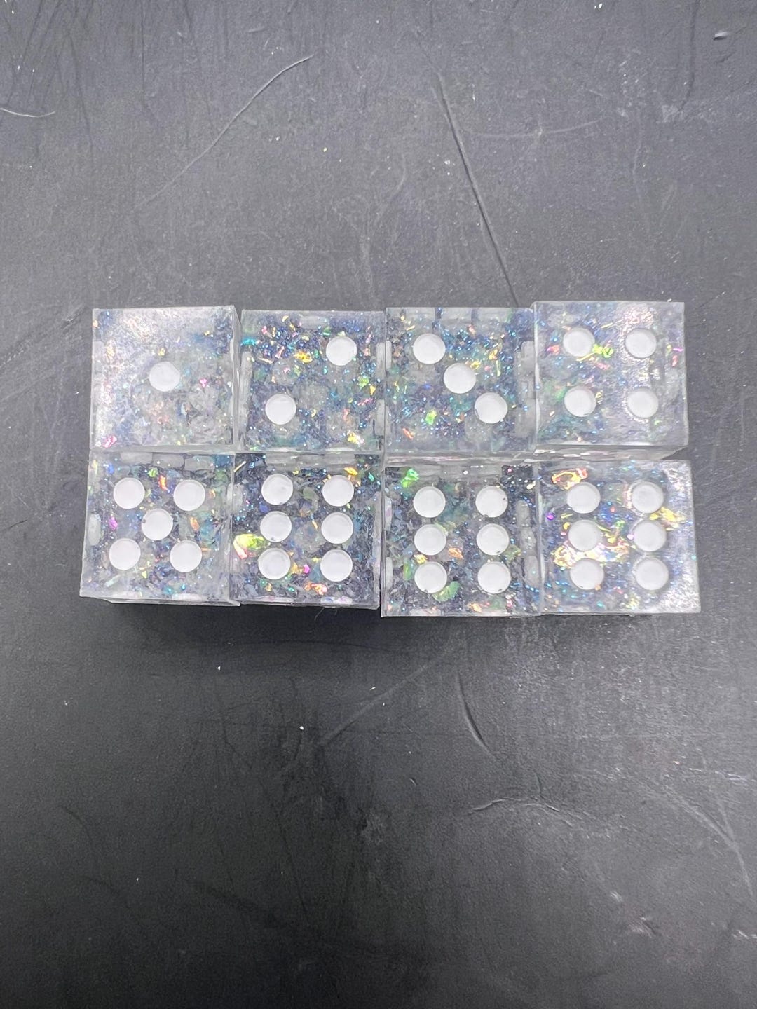 Celestial Opal D6 Mini Dice Set – Handmade Iridescent Glitter Six-sided ...