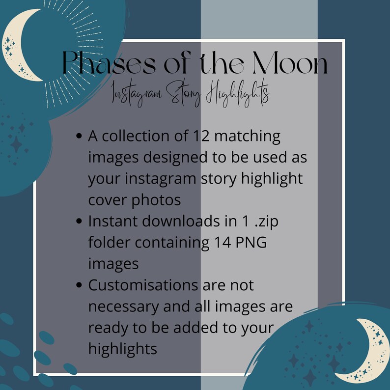 Phases of the Moon: Instagram Highlight Covers - Etsy