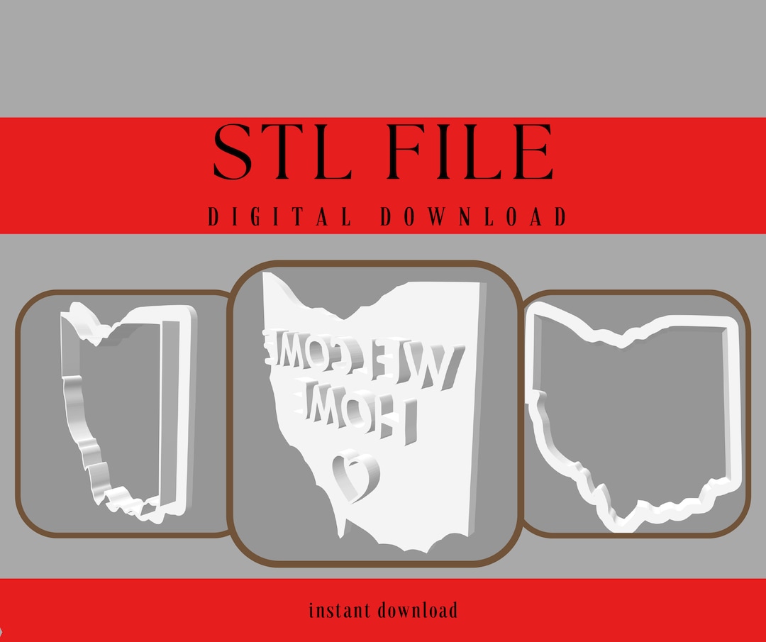 STL Digital Download - Ohio State Cookie Cutter & Welcome Home Stamp ...