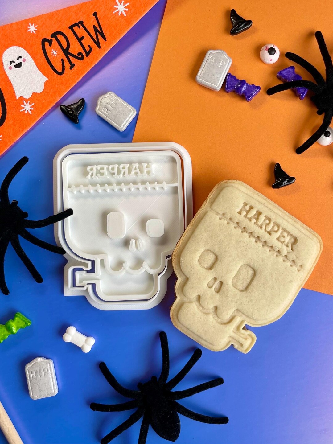 Personalized Skull Frankenstein Cookie Cutter - Halloween Spooky ...