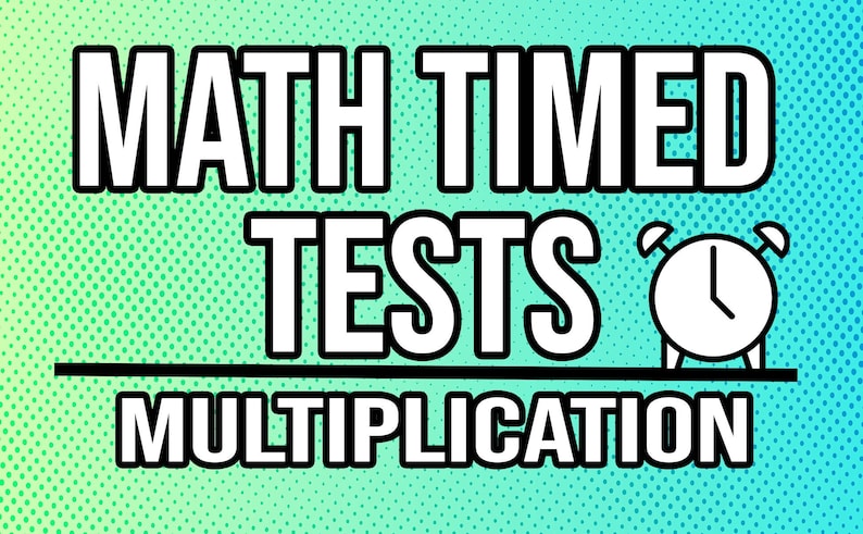 100 Timed Math Tests (multiplication) - Etsy