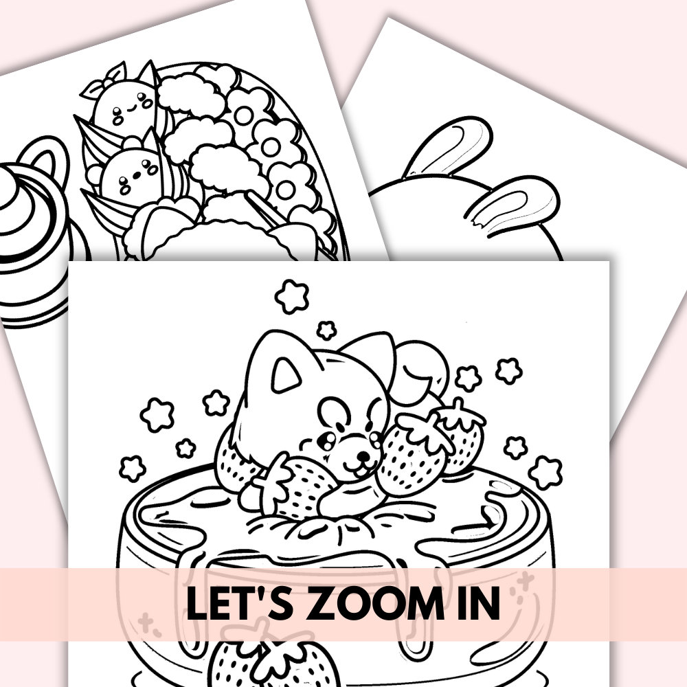 Cute Coloring Book Kawaii Adorable Art Drawing Adult Kid Printable - Etsy