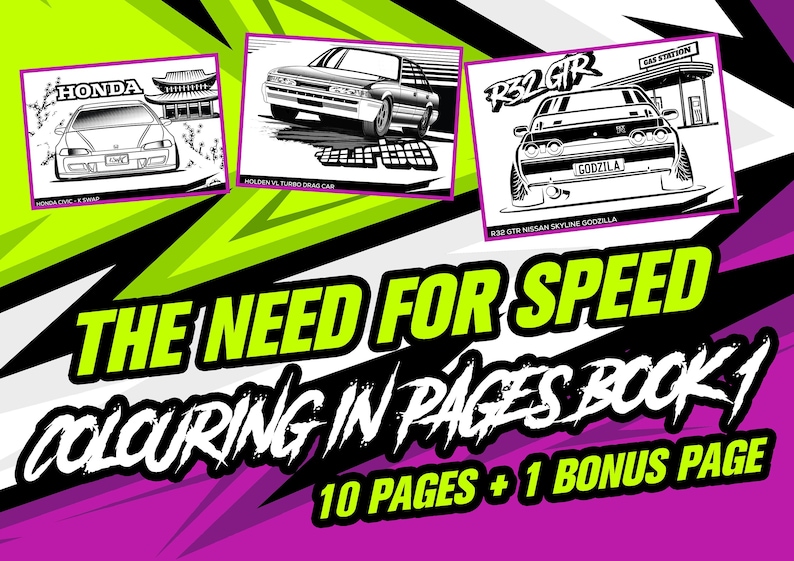 Coloring in Pages Racing JDM Race Cars - Etsy