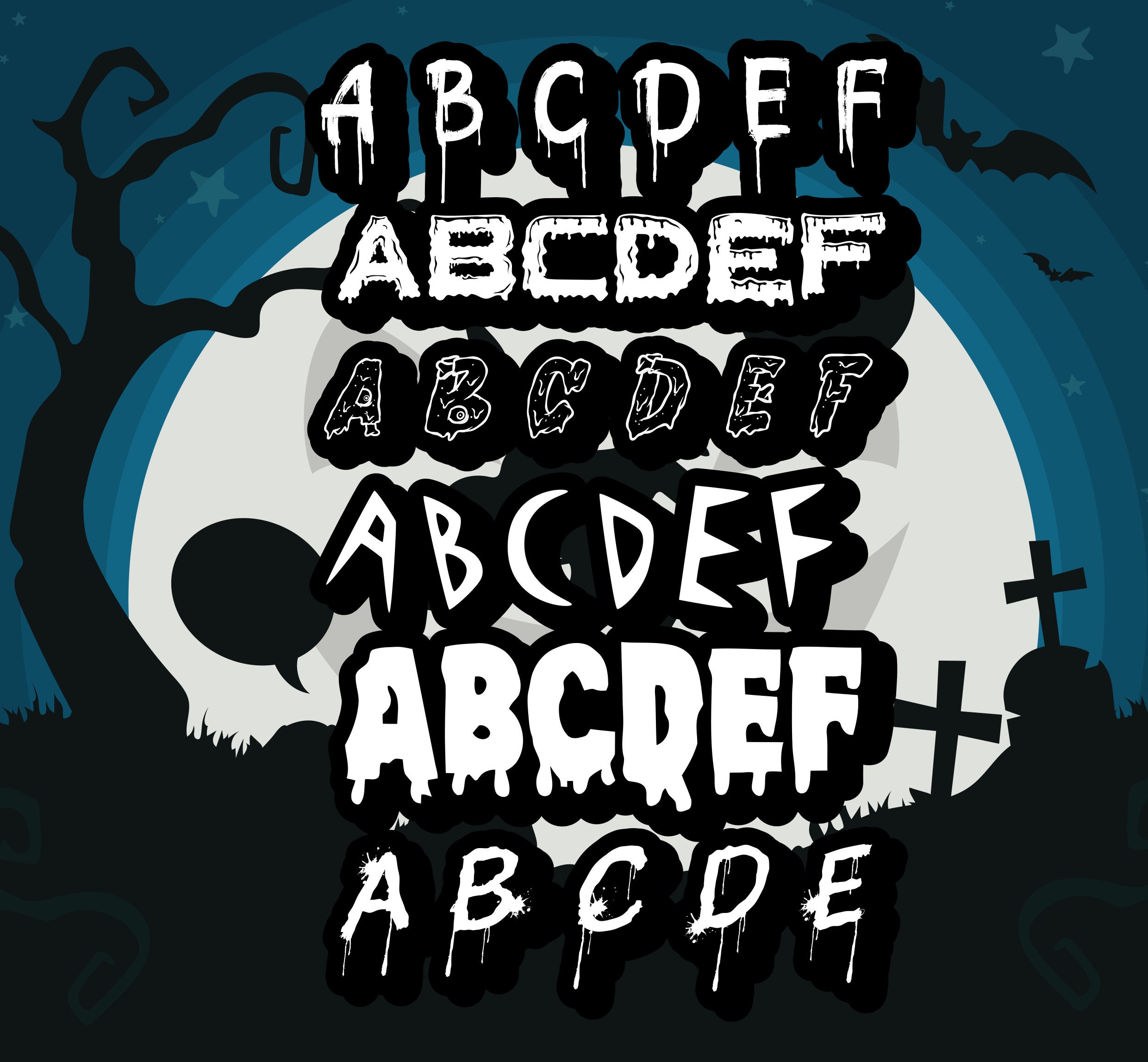 Horror Halloween Scary SVG Bundle Font + Assets Inc, SVG Bundle, Skulls ...