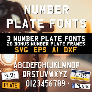 Number Plate SVG Bundle Font, SVG Files, Automotive, Cut File, Svg ...