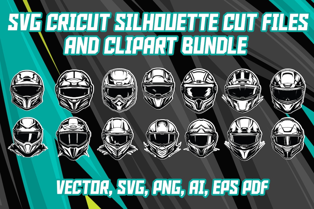 Helmet SVG Vector Files for Silhouette Cricut Motorbike Racing Drag ...