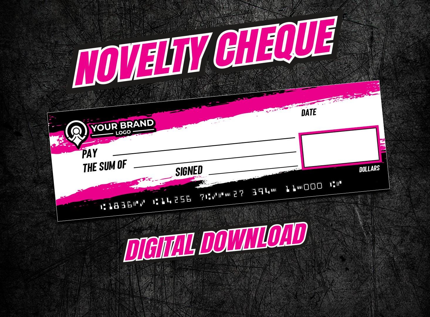 Novelty Cheque Pink Racing Oversize Cheque Charity Vector Svg AI, EPS ...