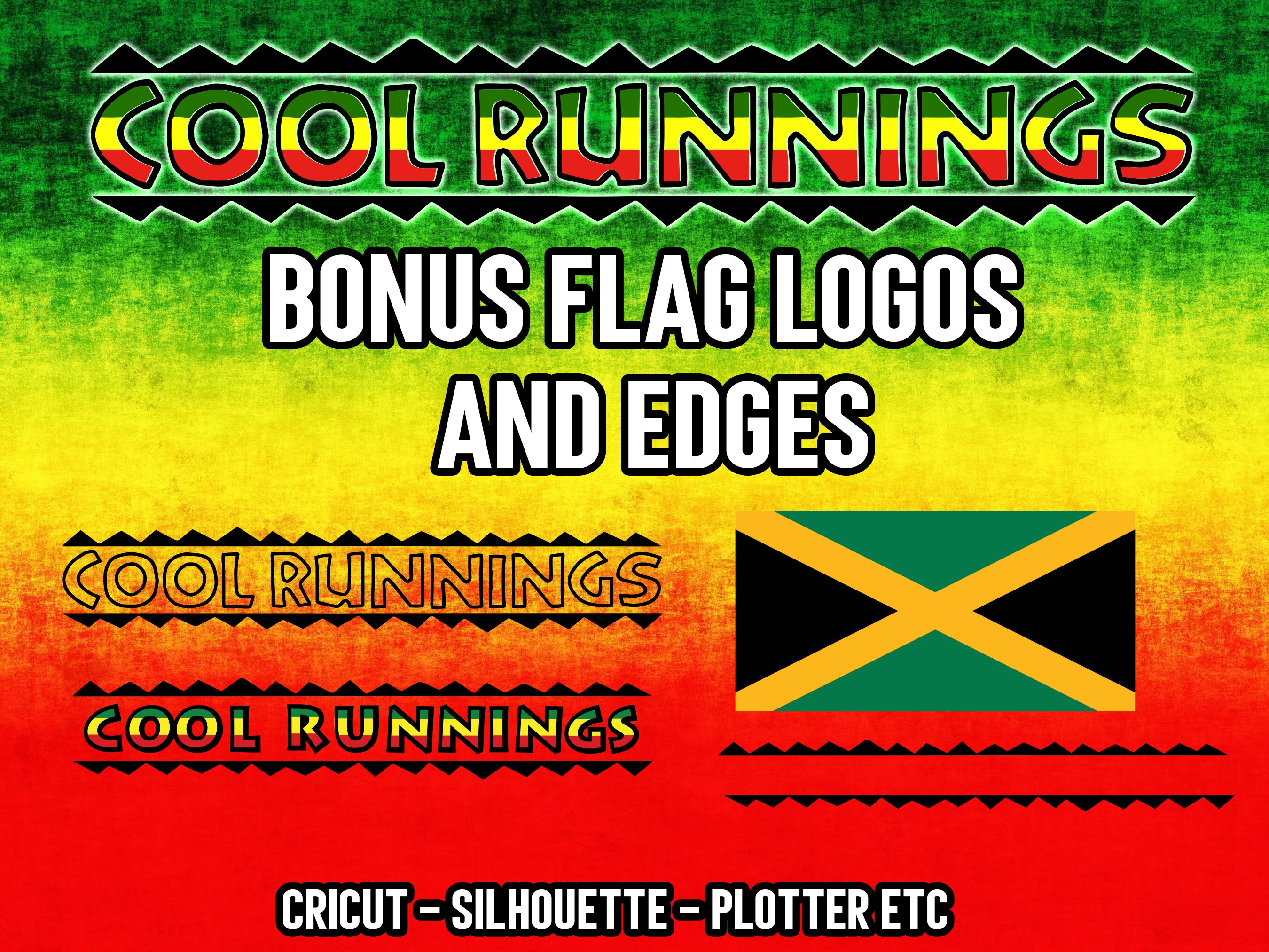 Cool Runnings SVG Bundle Font + Bonus TTF Font, 90s SVG Files, Retro ...