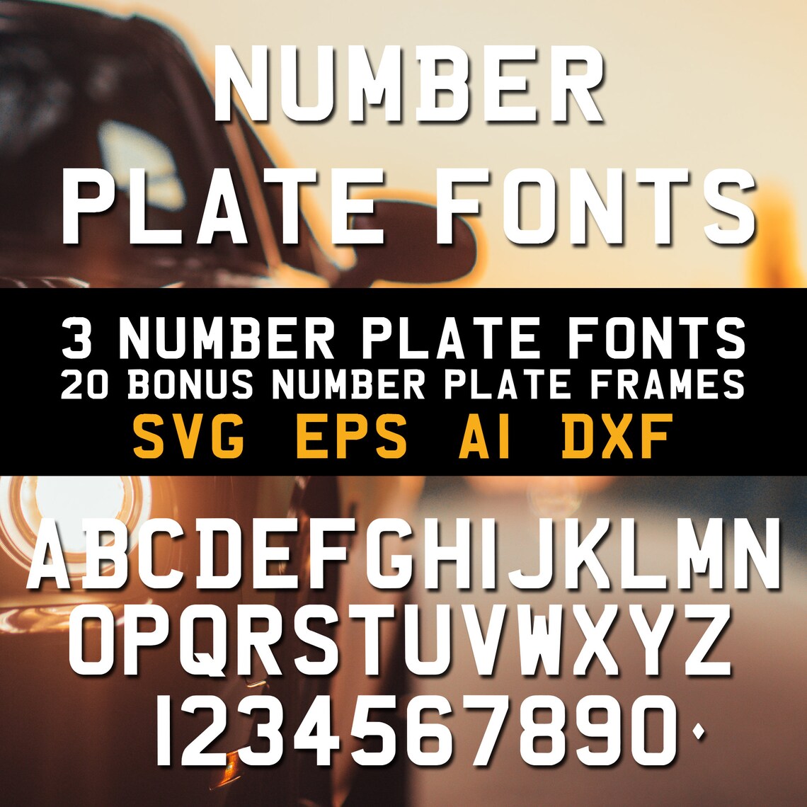 Number Plate SVG Bundle Font, SVG Files, Automotive, Cut File, Svg ...