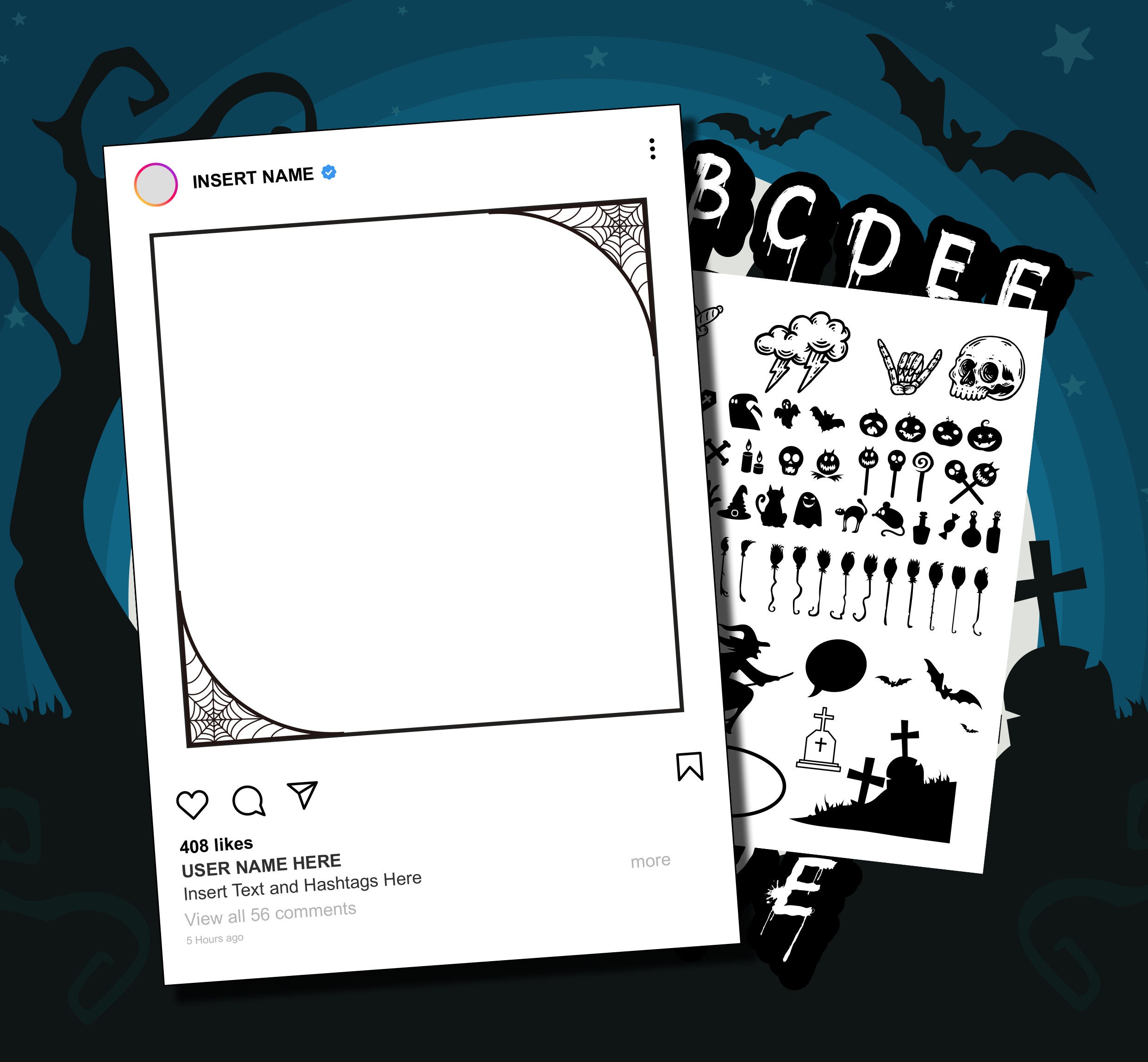 Horror Halloween Scary SVG Bundle Font + Assets Inc, SVG Bundle, Skulls ...