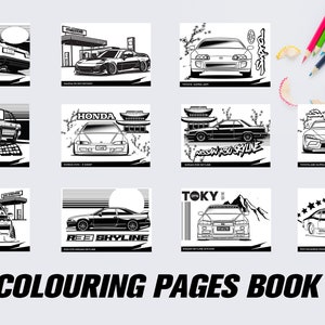 Coloring in Pages Racing JDM Race Cars - Etsy UK