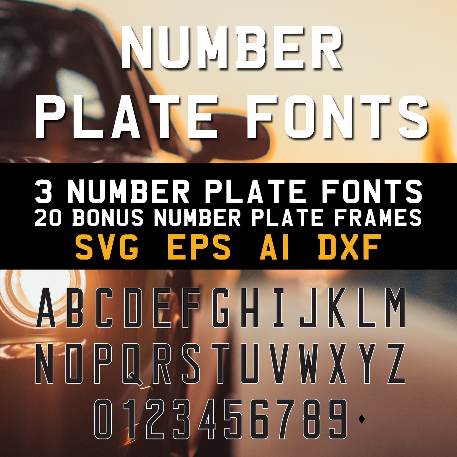 Number Plate SVG Bundle Font, SVG Files, Automotive, Cut File, Svg ...
