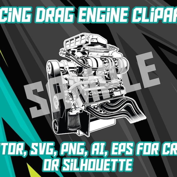 Muscle Car Engine Svg Vector - Etsy