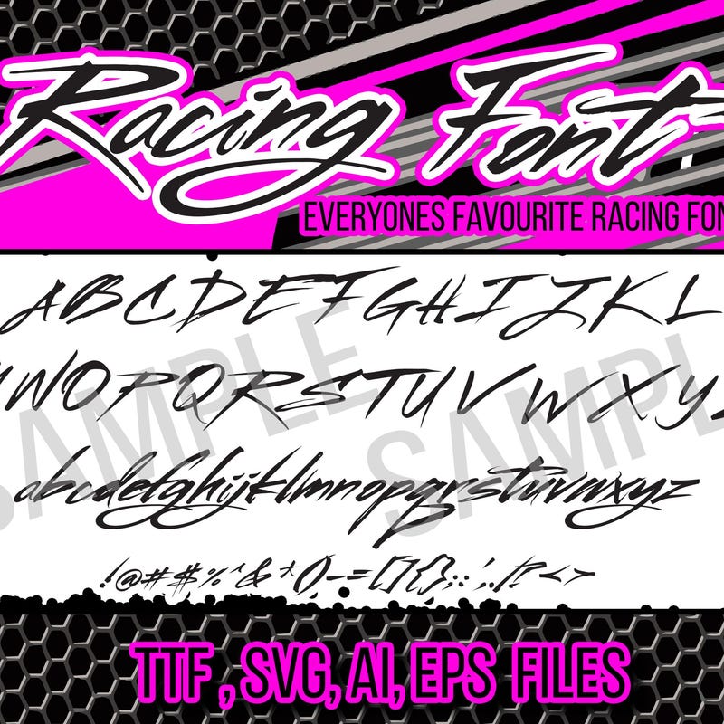 Motorsports Fonts - Etsy