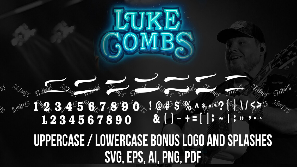 Luke Combs Font Set: Country Western SVG Bundle (bonus Logo) - Etsy