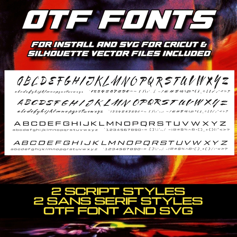 80s Retro Days of Thunder Script Font Pairing for Install & Cricut and ...
