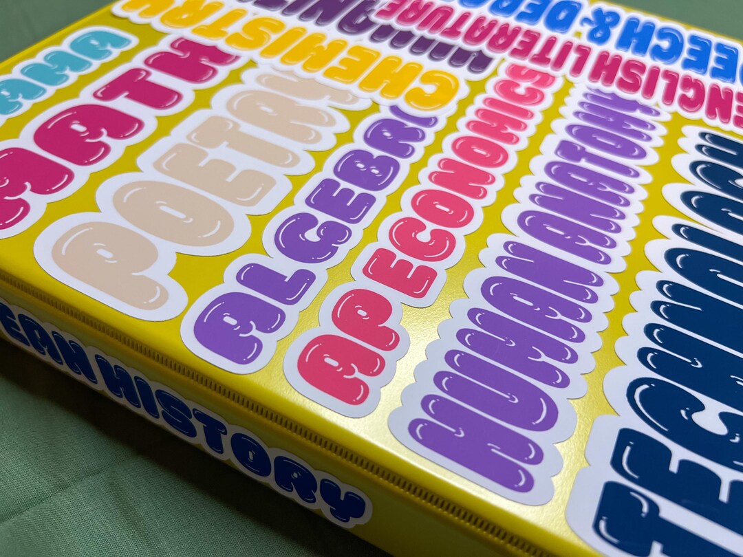 School Subject Stickers | School Stickers | Custom Stickers | School ...