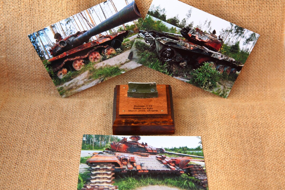 Piece of Russian Tank, T-72, Panzer Statuette, Made in Russian Recycled ...